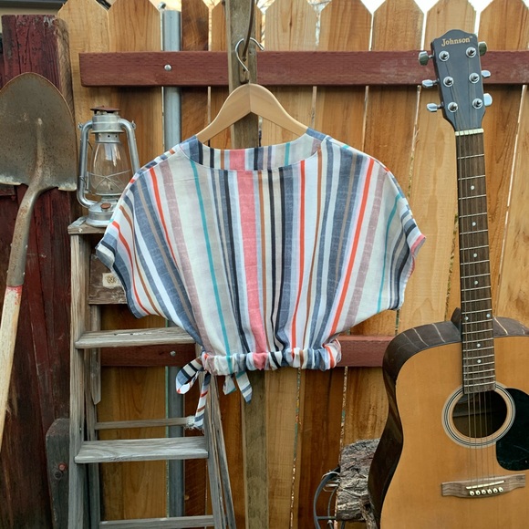 Tops | Canvas Pastel Crop Top Wrap | Poshmark